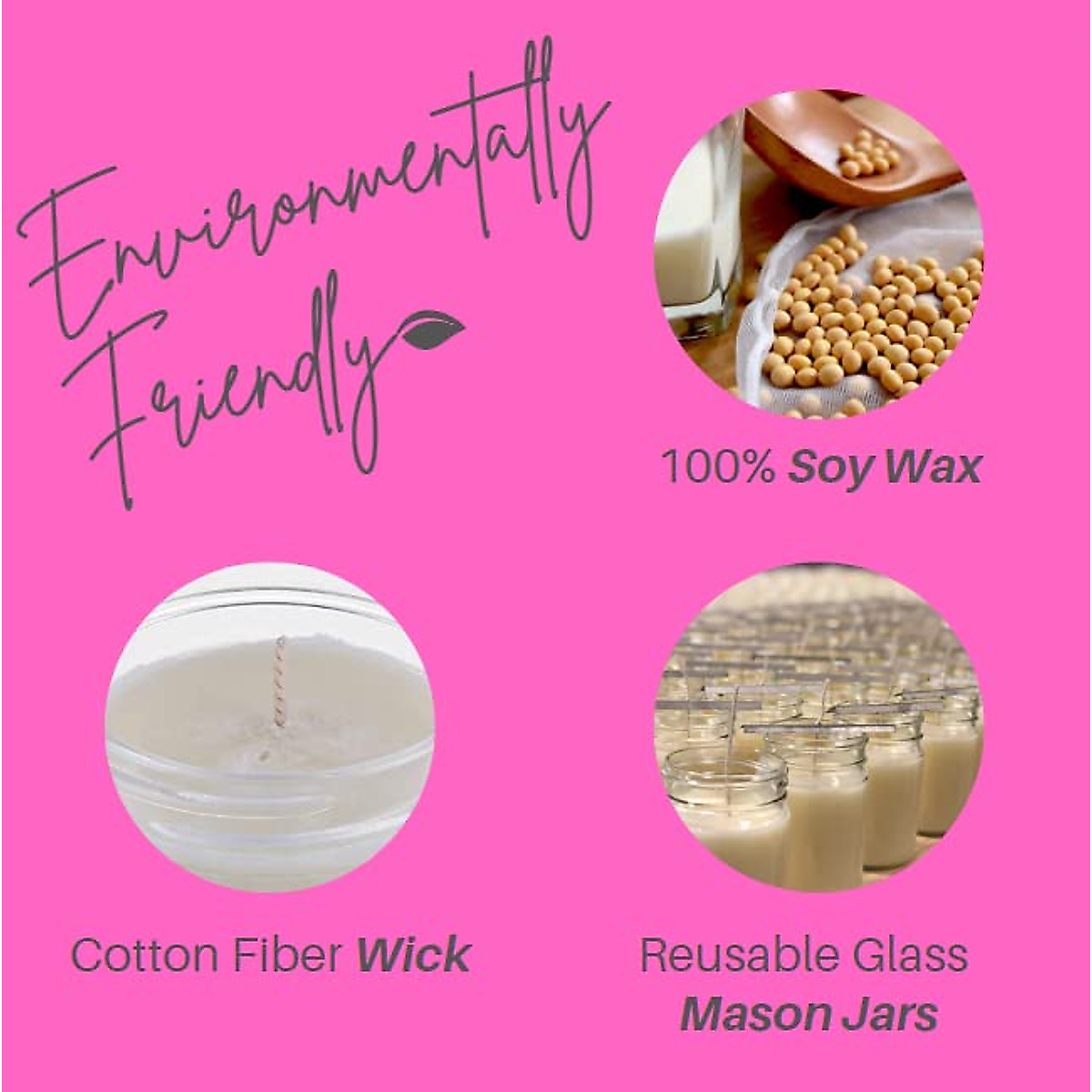 Nika's Home Magnolia Soy Candle 12oz Mason Jar Non-Toxic White Soy Handmade, Long Burning 50-60 Hours Highly Scented All Natural, Clean Burning Large Candle Gift Décor