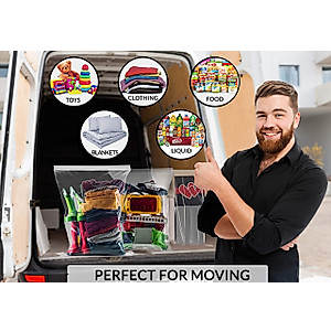 [ Pack of 25 ] Big 2.5 Gallon Super Thick - 4 Mill- 13"x18" Clear Zipper Top Bags, Heavy-Duty Plastic Resealable, Airtight, Waterproof, Meat Brining, Freezer, Food Storage, Organization (13"x18")