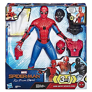 Spider-Man: Far from Home Deluxe 13-Inch-Scale Web Gear Action Figure with Sound FX, Suit Upgrades, and Web Blaster Accessory