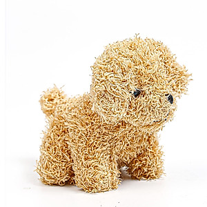 Anboor Small Stuffed Animals—4.8 Inch Cute Puppy Dog Plush Stuffed Animal with Keychain for Party Favors (Light Brown)