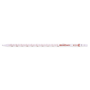 Sibata 2011A-10 10mL Serological Pipets, Class A, Reusable Glass, Color-Coded Orange, To Deliver (Pack of 12)