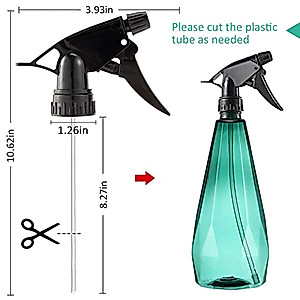 MADHOLLY 6pcs Spray Bottle Replacement Nozzle- Reusable Heavy Duty Mist Spray & Stream Sprayer Replacement Tops Fit Standard 28/400 Neck Bottles for Home Office Cleaning Household Supplies(Black)