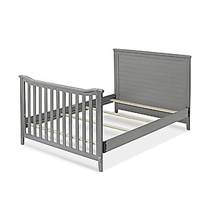 Sorelle Furniture Berkley Crib and Changer with Solid Panel Back Classic -in- Convertible Diaper Changing Table Non-Toxic Finish Wooden Baby Bed Toddler Childs Daybed Full-Size - Weathered Gray