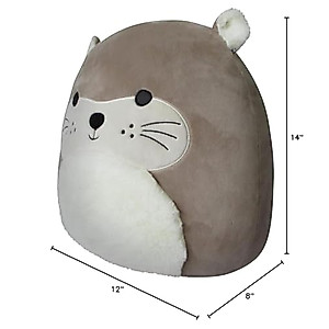 Squishmallows 14-Inch Light Brown Otter with Fuzzy Ears Plush - Add RIE to Your Squad, Ultrasoft Stuffed Animal Large Plush Toy, Official Kelly Toy Plush