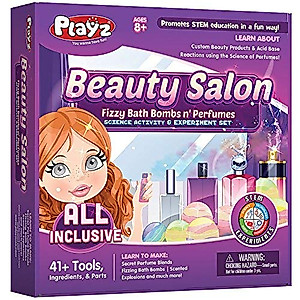 Playz Beauty Salon Perfume & Bath Bomb Arts & Crafts Science Activity & Experiment Gift for Girls Age 8, 9, 10, 11, 12
