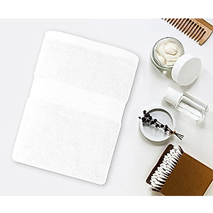 Avalon Bath Towels for Bathroom 100% Cotton White Bathroom Towels Pack of 6 (22x44 inches) - Quick Drying Bath Towels Set Small, Light Weight & Absorbent Perfect Gym & Pool Towel Set