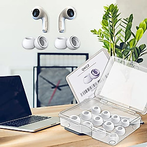 6 Pairs Airpod Pro Ear Tip Noise Cancellation, Replacement Ear Tips for Airpods Pro 2 with Case, Soft Silicone Earbuds Tips for Long Time Use, White, S/M/L