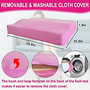 FUSLITE Foot Rest for Under Desk at Work, Adjustable Footrest, Ergonomic Foot Stool for Relieving Pain in Lower Back, Hip, Knee, Footstool for Chair, Couch, Office, Living Room, Home, Study, Pink