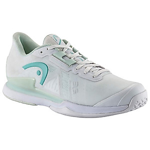 HEAD Women's Sprint Pro Sneaker, White/Aqua, 8