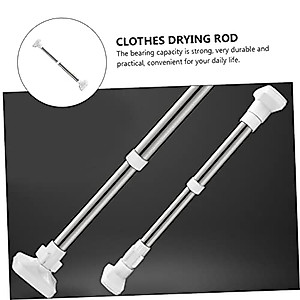 Zerodeko 1pc Hole-free Telescopic Rod Adjustable Curtain Rod Tension Shower Curtain Rod Cabinet Curtain Adjustable Cupboard Bars Towel Storage Bar Spring Rods for Curtains Multifunction Abs