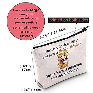 JNIAP Golden Retriever Cosmetic Bag Golden Retriever Gift For Women Owner Makeup Pouch Golden Retriever Lover Dog Travel Bag