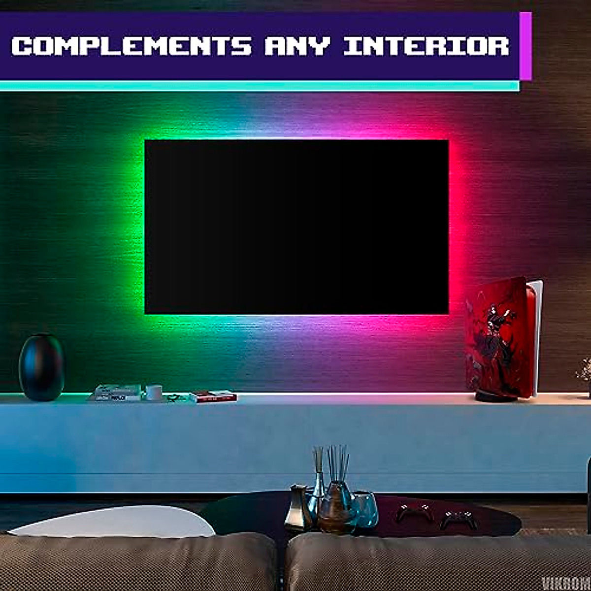 Console Controller Wrap - Black and Red Console PS5 Controller Skin Vinyl Sticker PS5 Console - PS5 Skins and Decals Video Game Console 5 Controller Accessories