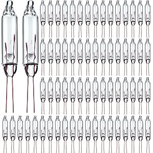 Mudder 3.5 Volt Clear Mini Christmas Tree Replacement Bulbs for Incandescent String Lights for Holiday Decoration Pinched Base, 0.43 Watt 125 mA (100 Pieces)