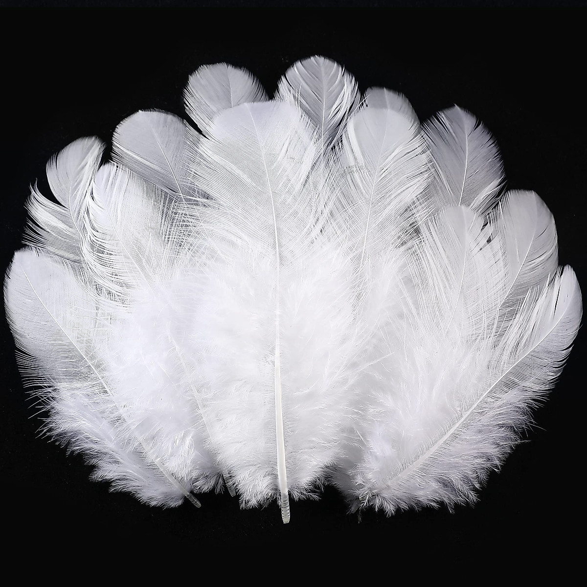 Soarer 300pcs White Feathers for Crafts - 3-5inch Feathers Bulk for Wedding Home Party, Dream Catcher Supplies and DIY Crafts(White)