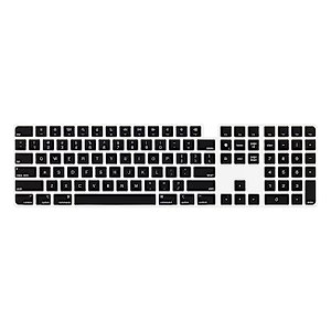 Boaulee Silicone Keyboard Cover Skin for Magic Keyboard with Touch ID and Numeric Keypad Model A2520 2022 Sudio and for iMac 2021 24 inch M1 chip US Layout Anti-Dust Keyboard Protector (Black)