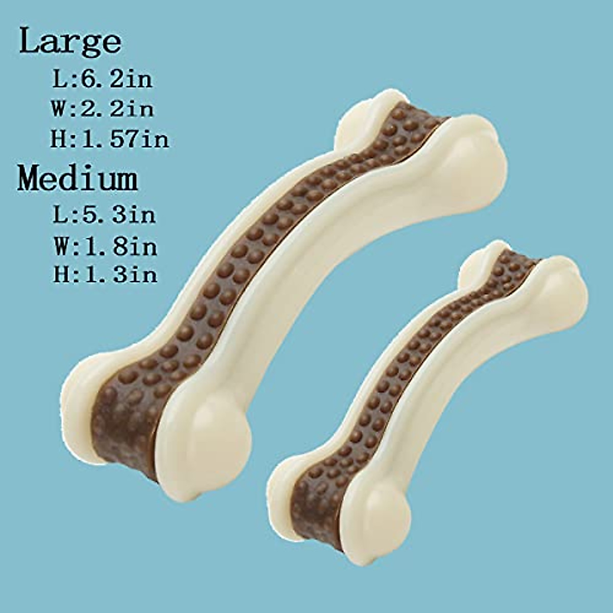 BETTEPROD Dog Chew Toys for Aggressive Chewers Large Breed,2 Pack Beef Flavor Indestructible Dog Teething Chew Toys Bones for Large/Medium/Small Puppies,Pet Toy with Durable Nylon