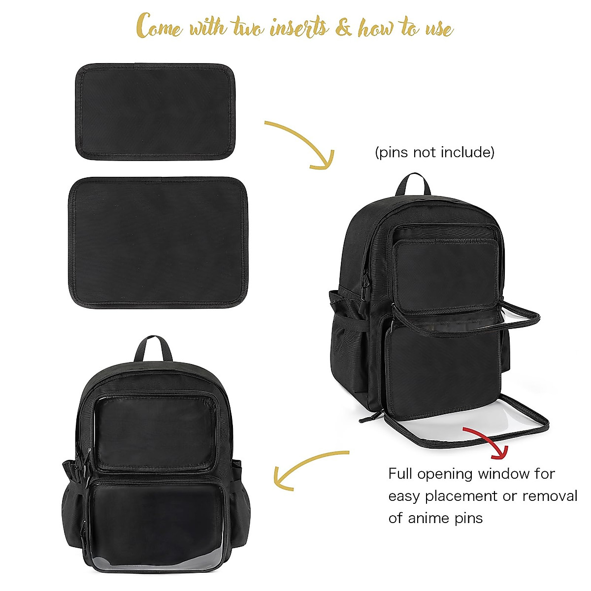 STEAMEDBUN Ita Bag Backpack with insert Pin Display Backpack for School Anime Cosplay