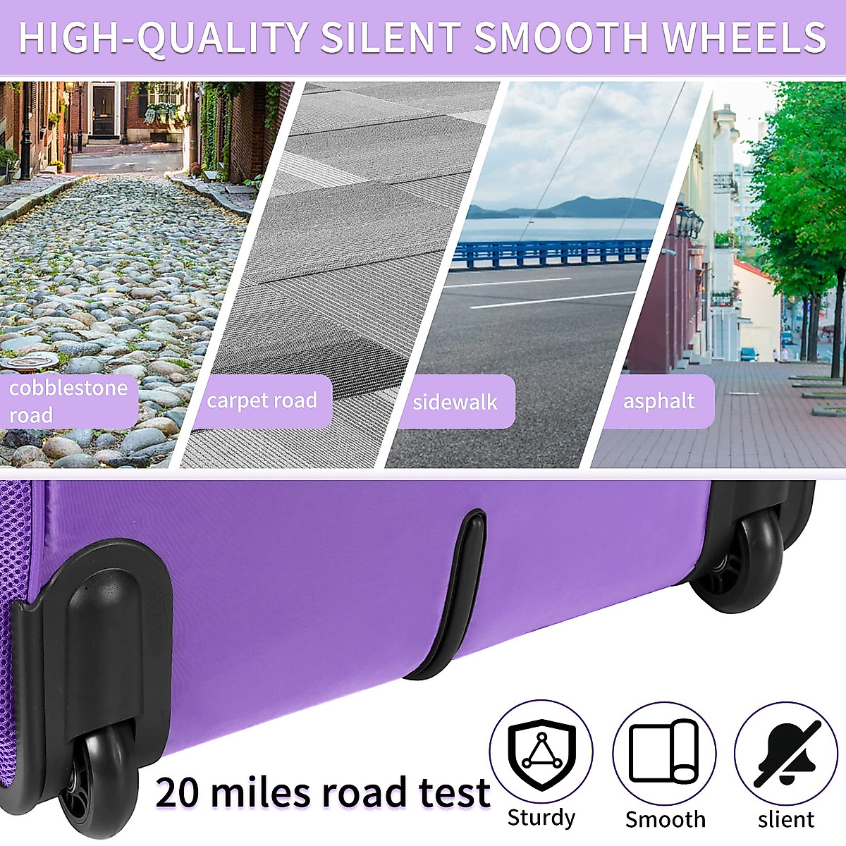 Ytonet Rolling Briefcase for Women, 17.3 Inch Large Rolling Laptop Bag with Wheels, Water Resistant Stylish Overnight Computer Bag for Work Travel College Business Wife Mom Teacher, Purple