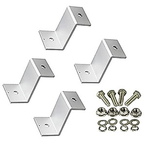 F-ber 1 Set (4pcs) Solar Panel Mounting Hardware Z Type Bracket Aluminum W/Stainless Bolt for RV Boat Off Grid 38mm Width Solar Panels (49*38*25mm/1.93"*1.5"*0.98")
