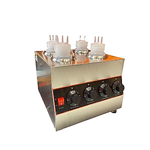 Commercial Stainless Steel Hot Chocolate Sauce Warmer Cheese Sauce Bottle Dispenser - Electric Food Sauce Warmer with 4 x 650ml Squeeze Bottles