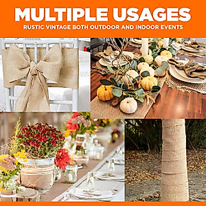 JAKSUZ Burlap Table Runners- {12inx10yards}- Burlap Cloth Roll Used for Dining Runners, Crafts, Dresser Cover & Sackcloth - Natural Jute Runner Suitable for Event Decor, Thanksgiving Table & Weddings