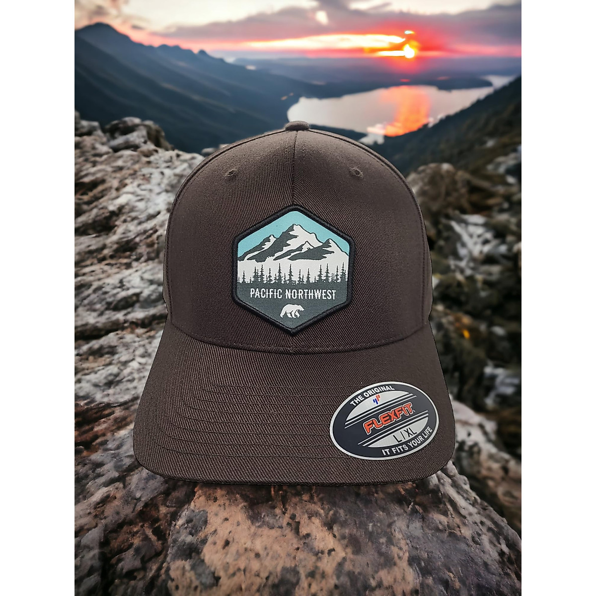 Pacific Northwest Flexfit HAT (Brown, L/XL)