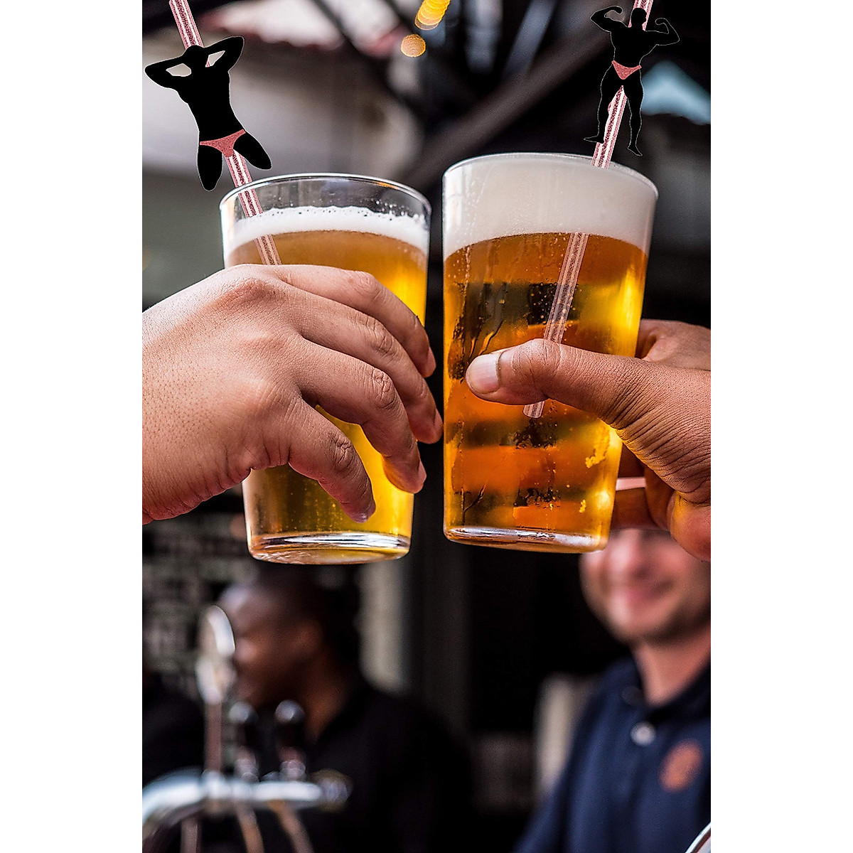 Bachelorette Party Decorations Straws I 24 Pack Dancing Stripper Man Confetti Bridal Shower Straws