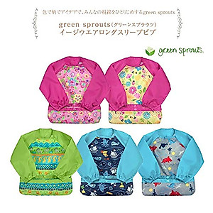 green sprouts Easy-wear Long Sleeve Bib | Waterproof Protection | Flipped Pocket, Soft Material, Easy Clean Smock