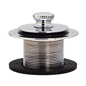 Westbrass 79438CP-F-20 1-1/4" NPSM (1-5/8"-16 UNC-2A) Fine Thread Twist & Close Bathtub Drain Plug, Polished Chrome (20-Pack)