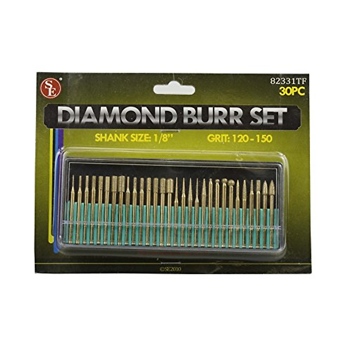 SE 30-Piece Set of Titanium-Coated Diamond Burrs, Grits 120-150 - 82331TF