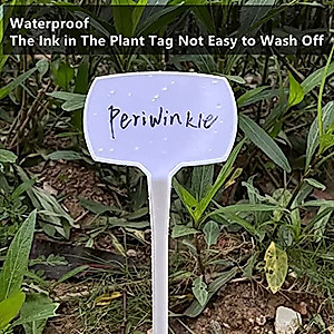 Extra Large Plant Labels, 14.1'' Tall Garden Markers for Plants Outdoor Waterproof T-Type Tags, Plastic Garden Labels for Herbs, Flowers, Vegetable, Seedlings with a Marker Pen (12PCS)