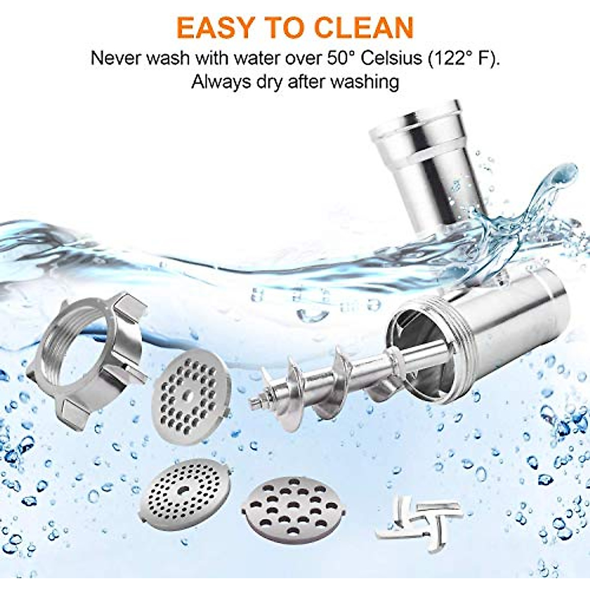 Homdox Electric Meat Grinder 2000W with 3 Grinding Plates, Food Grinder with Sausage & Kubbe Kit, Meat Mincer Food Grade Material ETL Approved for Home Use &Commercial