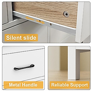 CARPETNAL White Dresser for Bedroom, 7 Drawer Dresser with Wide Drawers and Metal Handles, Woode Dressers & Chests of Drawers for Hallyway, Entryway.