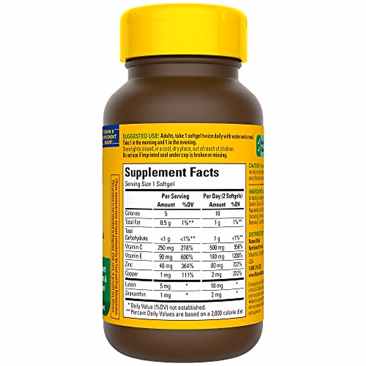 Nature Made Vision with AREDS 2 Formula, Eye Vitamins with Lutein & Zeaxanthin, Vitamin C/ E, Zinc, and Copper, Helps Support Healthy Vision and Eye Function, 60 Softgels