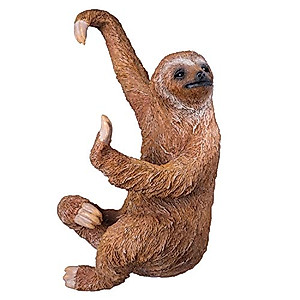 BELLA HAUS DESIGN Sloth Fence Hanger - Outdoor Hanging Sloth Statue- Detailed Garden Decor for Wall, Patio, Porch, Fence, Window