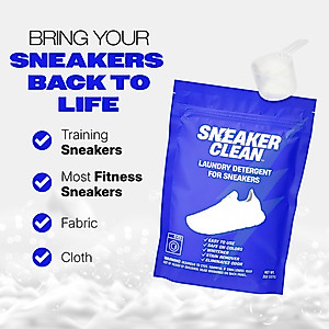 Sneaker Cleaner Kit, Shoe Cleaner for White & Colored Sneakers, Stain Remover, Deodorizer Powder, Washing Machine Safe, Shoe Cleaning Kit for Sneakers (1 Lbs)