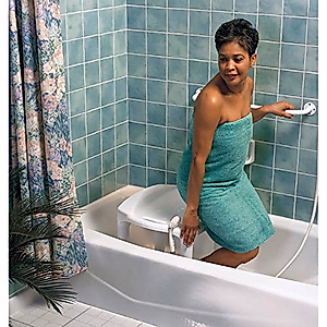 Carex Universal Bath Seat and Shower Chair - Bath Chair Supports Up To 400 Pounds - Adjustable Height Shower Bench, Plastic Stool For Shower, Shower Seat