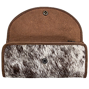 Hide & Drink, Snap Clutch Wallet for Women, Money Holder and Card Organizer with Zippered Pouch, Full Grain Leather, Handmade, Furry