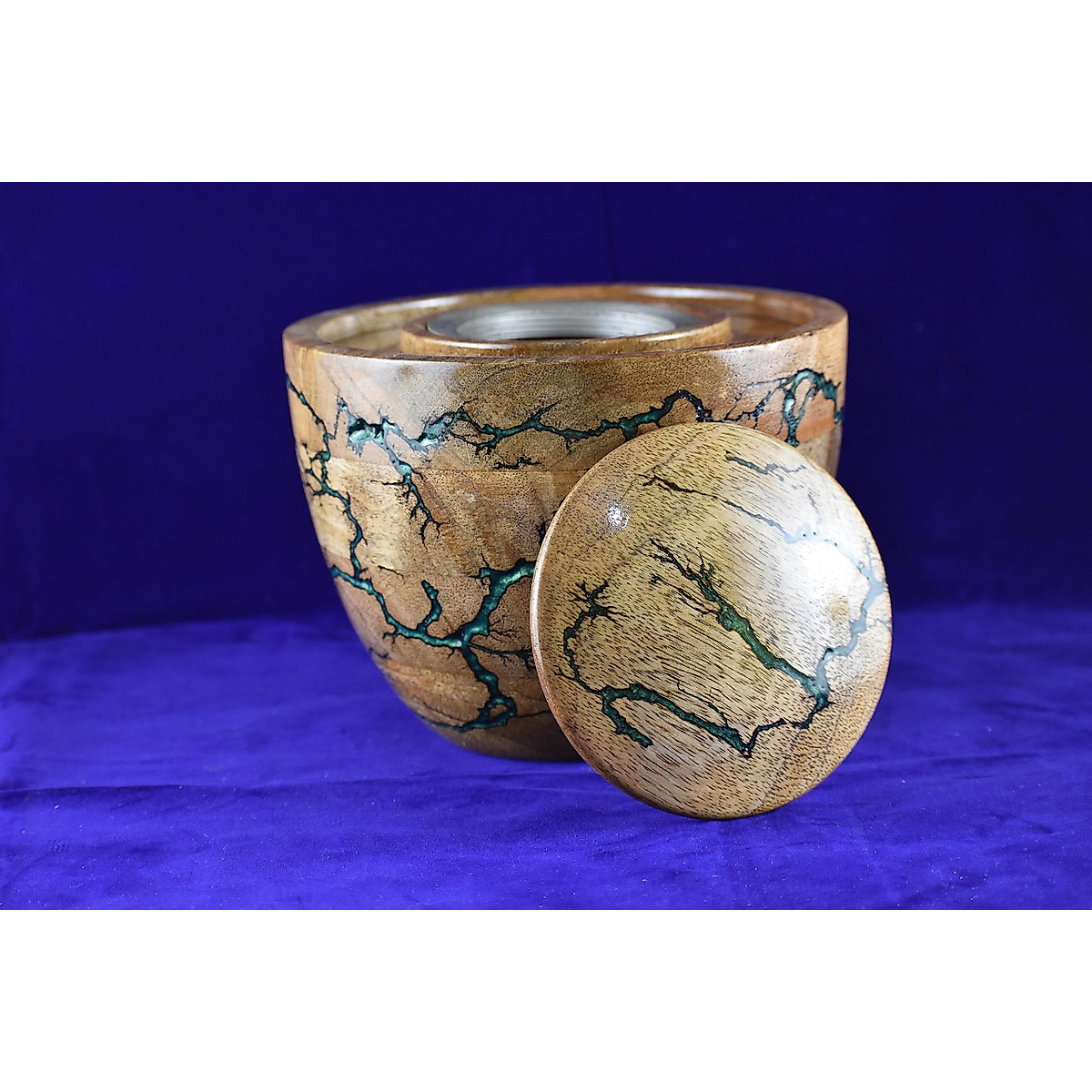 Green Round Resin Wooden Urn Box Lichtenberg Figure Resin Urn Cremation Urn for Human Ashes Adult Funeral Urn for Ashes pet Loss Gift Sympathy Gift Memorial Urn Fractal Burning Urn (up to 220 lbs)