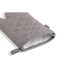 Oven Mitts and Pot Holders 4 pcs Set,High Heat Resistant 500 Degree Extra Thicken Long Kitchen Cotton Oven Glove for Cooking (12 Inch,Grey)