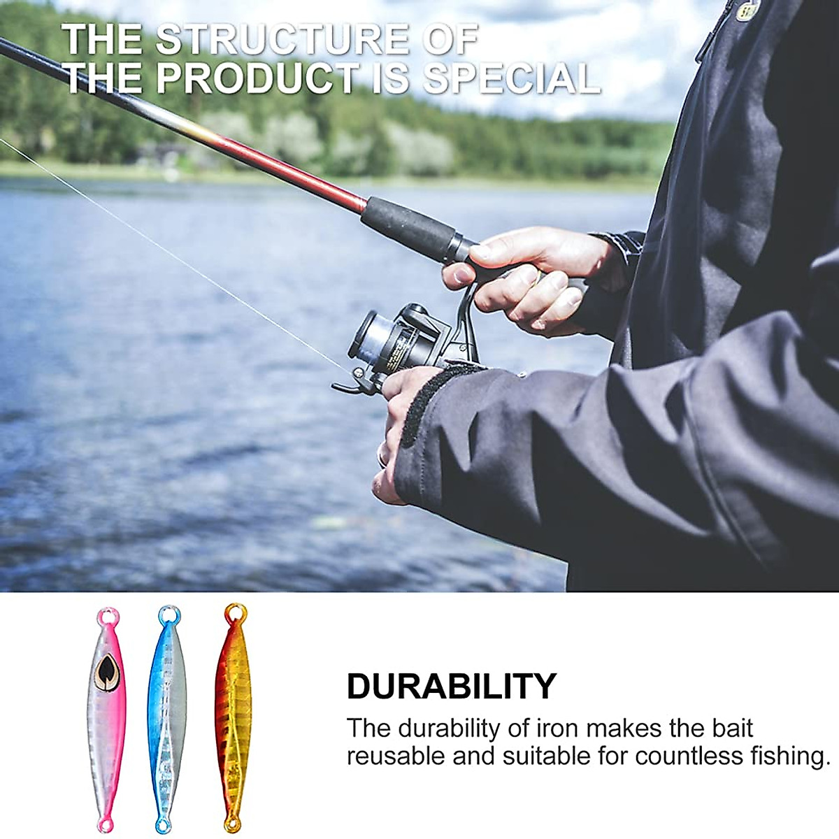 BESPORTBLE 12 pcs Metal Bait Hard Fish baits Hard Lures kit Hard Fishing Lures Fishing Kits Swim Fishing Fish Hook Bait Iron Lures swimbait Saltwater Lures Fishing Tools Iron Plate Fake Bait