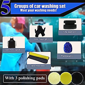 RAYBAO Polisher Novice Friendly, 6inch Car Buffer Polisher 6 Speeds & 2000-6400OPM Dual Action Orbital Polisher More Secure for Car Detailing, Random Polisher Kit for Car Polishing Waxing