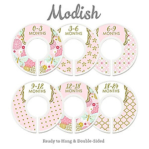 Modish Labels Baby Nursery Closet Dividers, Closet Organizers, Nursery Decor, Baby Girl, Pink, Gold, Confetti, Floral, Flowers
