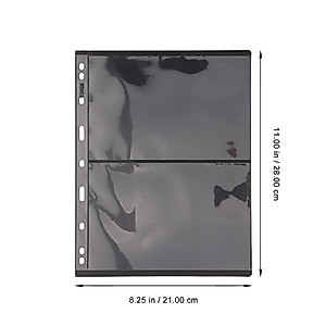 VILLCASE 20Pcs Black Binder Stamps Binder Clips Stamp Collecting Loose-Leaf Stamp Collection Insert Stamp Loose-Leaf Stamp Book Loose-Leaf Storage Holder Supplies Book Plastic Universal