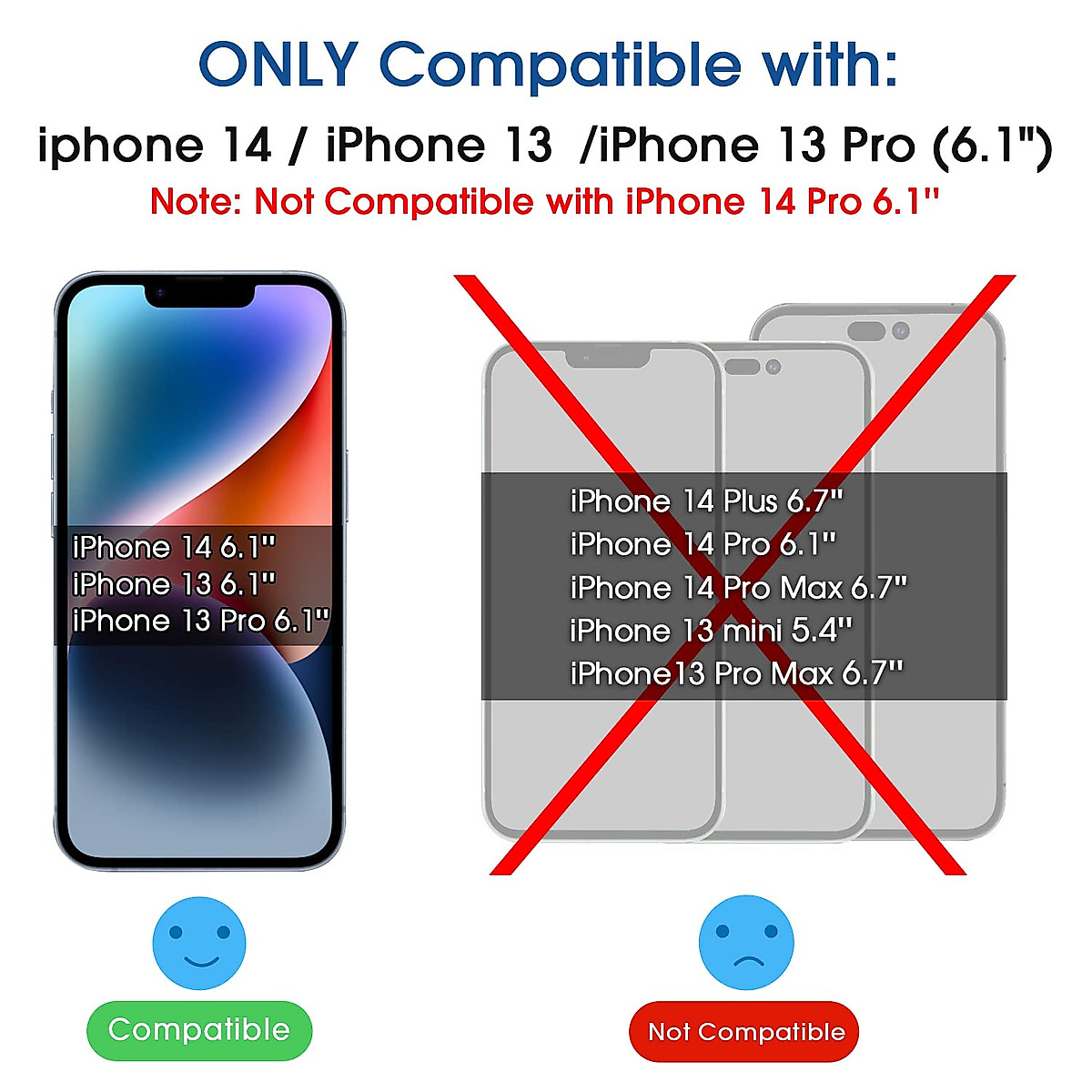 amFiIm Tempered Glass Screen Protector for iPhone 14 6.1"/iPhone 13/iPhone 13 Pro 6.1", Easy OneTouch Installation, Auto-alignment, Bubble Free Case Friendly, Anti-Scratch