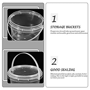 Zerodeko 10Pcs Ice Cream Bucket Clear Plastic Storage Buckets Reusable Ice Cream Freezer Storage Containers with Lids Transparent Tub for Kitchen 0.5L