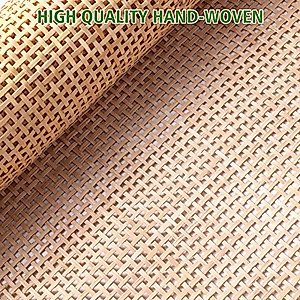 24" Square Shape Width Natural Cane Webbing, Rattan Webbing for Caning Projects, Woven Cane Roll for Furniture, Chair, Cabinet, Ceiling, Basket