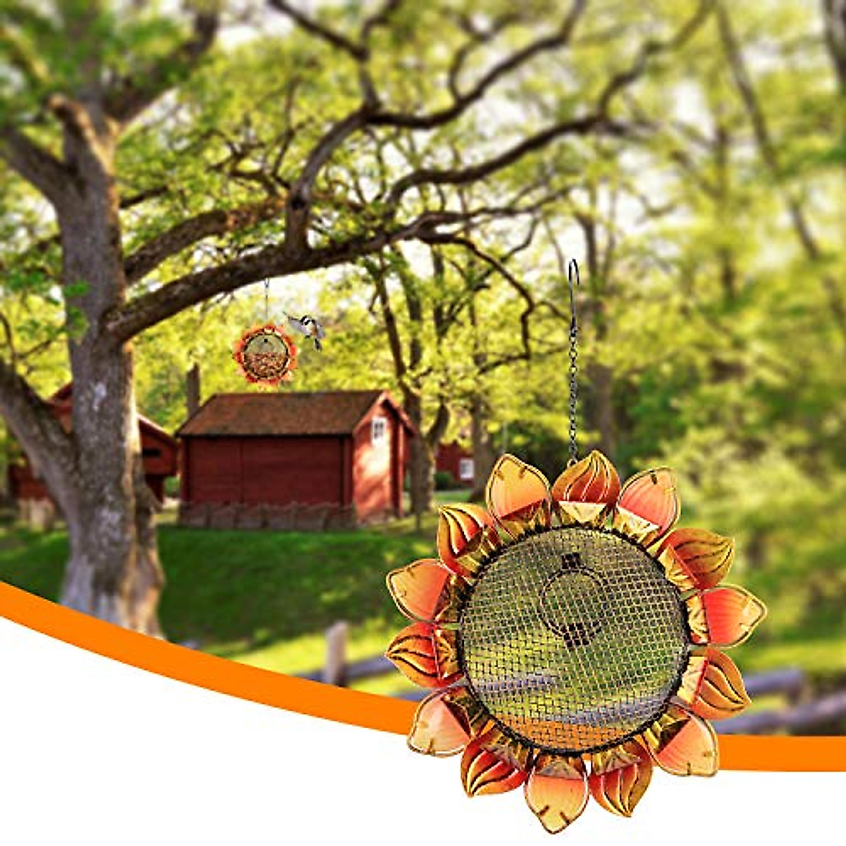 Wild Bird Feeder - Metal Bird Feeders, Sunflower Hanging Bird Feeder, Bird Seeds for Outside Wild Birds Patio & Garden Outdoor Decoration