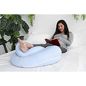 Pharmedoc Pregnancy Pillows, C-Shape Full Body Pillow – Jersey Cover Light Blue – Pregnancy Pillows for Sleeping – Body Pillows for Adults, Maternity Pillow and Pregnancy Must Haves, New Mom Gifts
