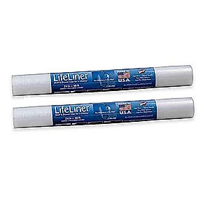 Warp Brothers Ribbed Shelf Liner & Drawer Organizer for Kitchen & Bathroom Cabinet, Storage Bins, Garage & Wall Shelves, Table & Food Pantry Organizing its BPA Free | Clear (2 Pack, 24" x 10')